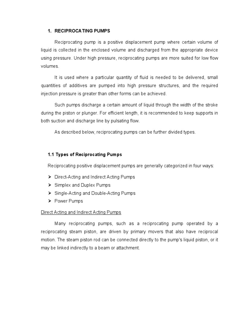 Reciprocating Pumps Pdf Pump Piston