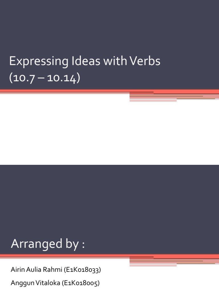 Expressing Ideas With Verbs | PDF | Morphology | Syntactic Relationships