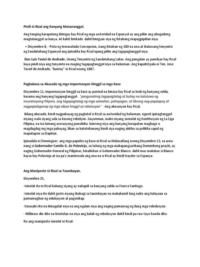 Ang Paglilitis Kay Rizal | PDF