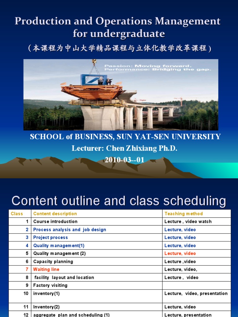 Production Management | PDF | Lecture | Scheduling (Computing)