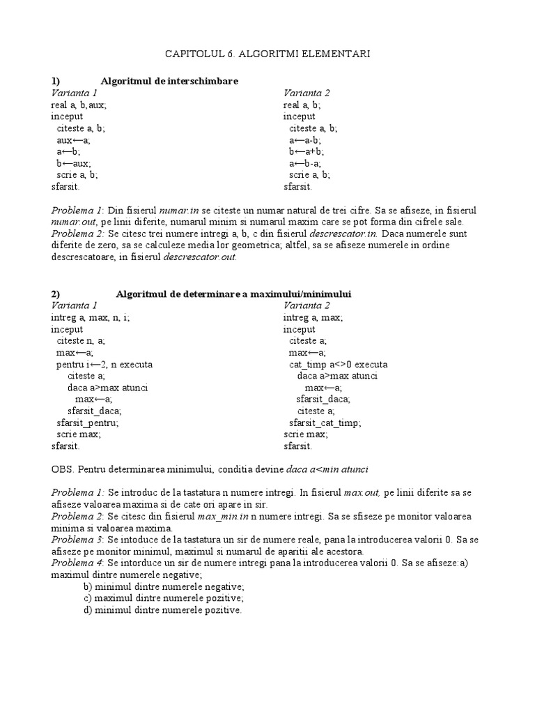 Algoritmi Elementari | PDF