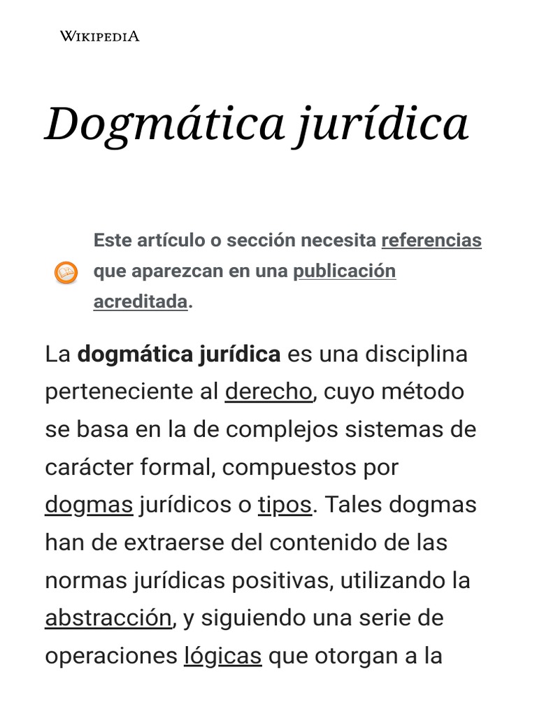 Dogmática Jurídica - Wikipedia, La Enciclopedia Libre PDF | PDF ...