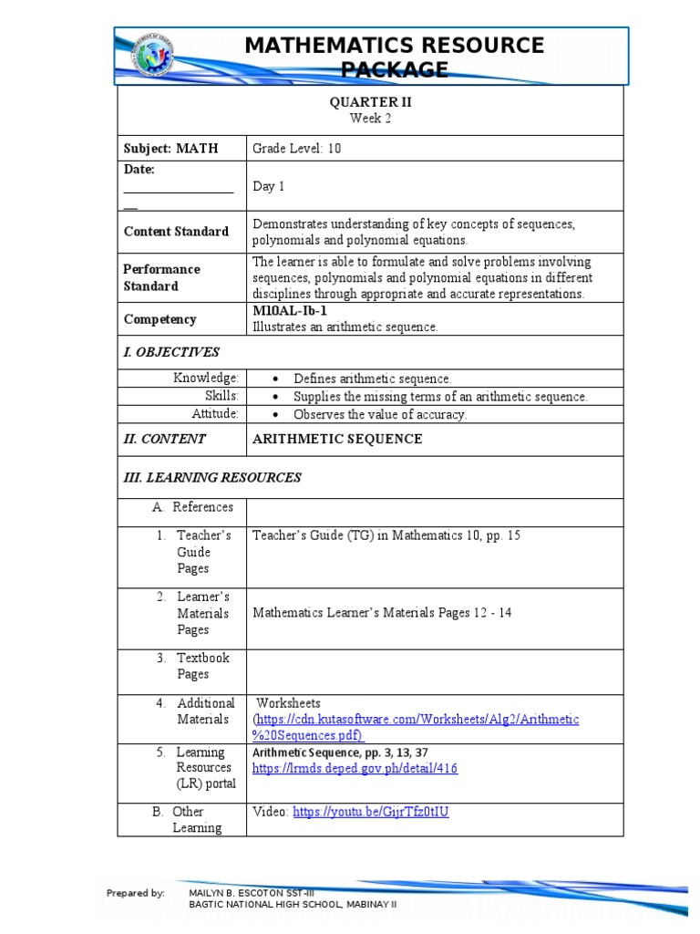 Mathematics Resource Package | PDF | Teachers | Arithmetic