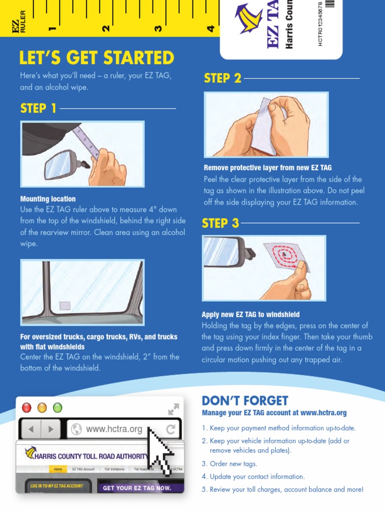 HCTRA EZTAG Install Instr PDF | PDF | Toll Road | Transport