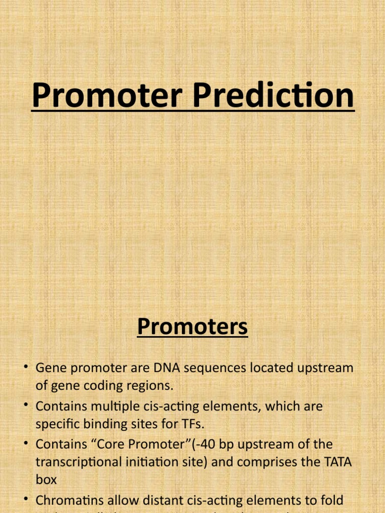 Promoter Prediction | PDF | Promoter (Genetics) | Gene