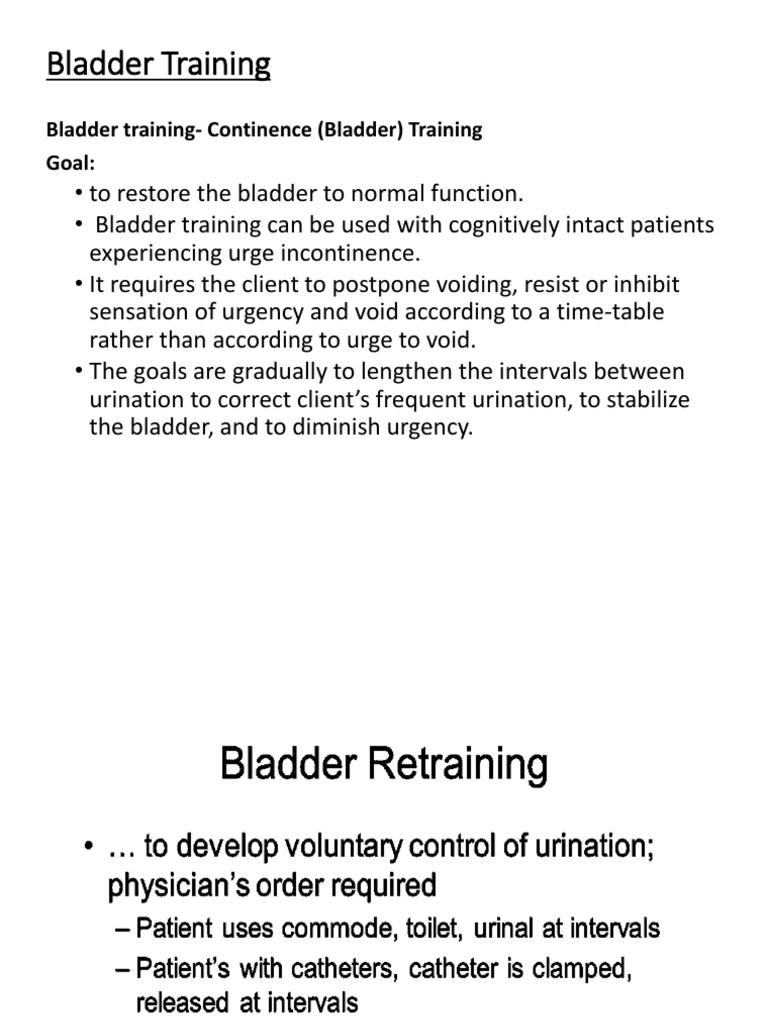 Bladder Training-Continence (Bladder) Training Goal | Download Free PDF ...