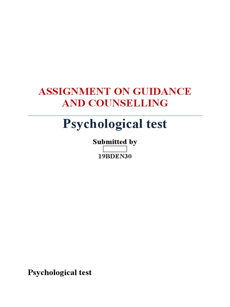 Psychological Tests | PDF | Psychological Testing | Test (Assessment)