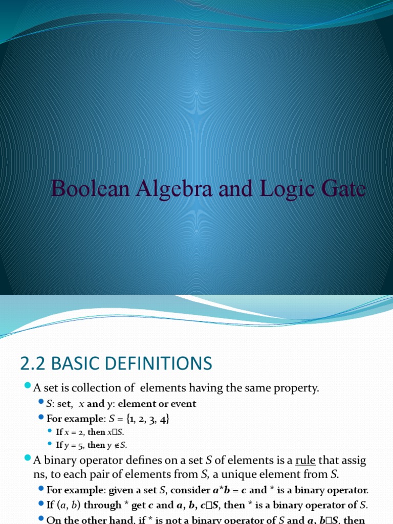 Boolean Algebra and Logic Gate | PDF | Logic Gate | Boolean Algebra