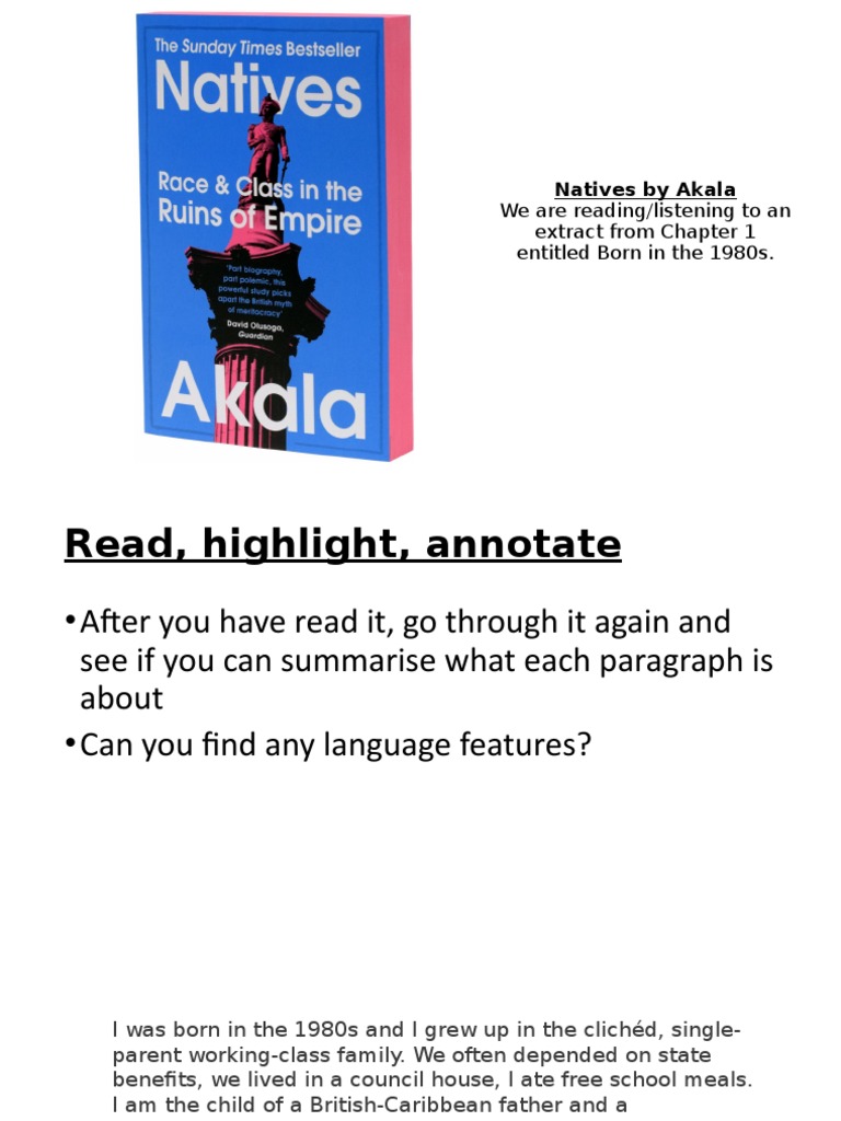 Akala's Natives: Race and Class Insights | PDF | Race (Human ...