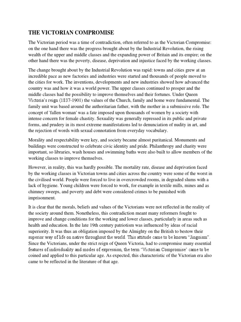 Victorian Compromise and Literary Movements PDF | PDF | Victorian Era ...