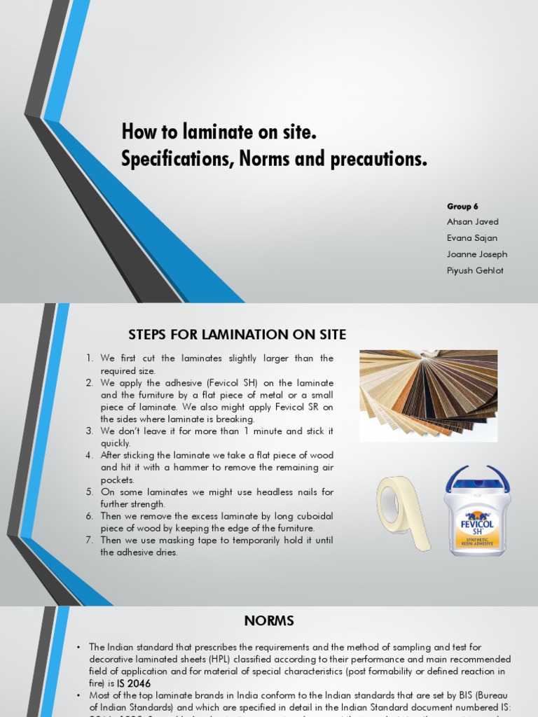 On-Site Lamination Guide & Norms | PDF | Lamination | Adhesive