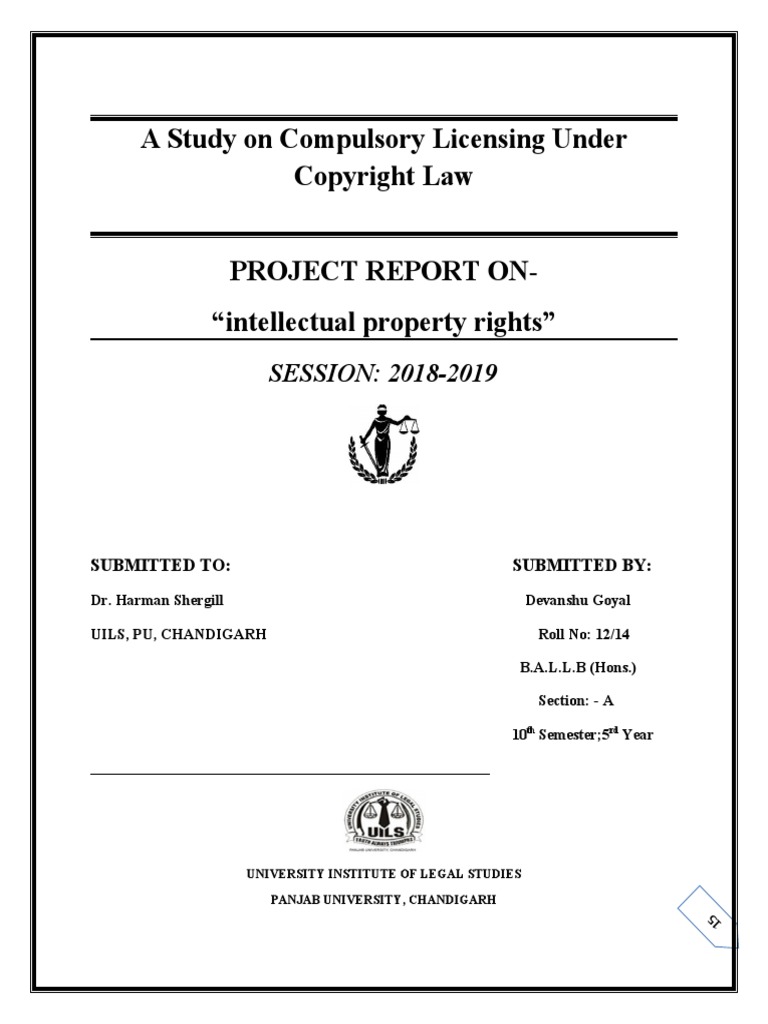 Ipr Project | PDF | Copyright | License