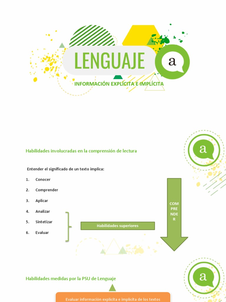 Comprensión de Lectura: Información Explícita e Implícita | PDF ...