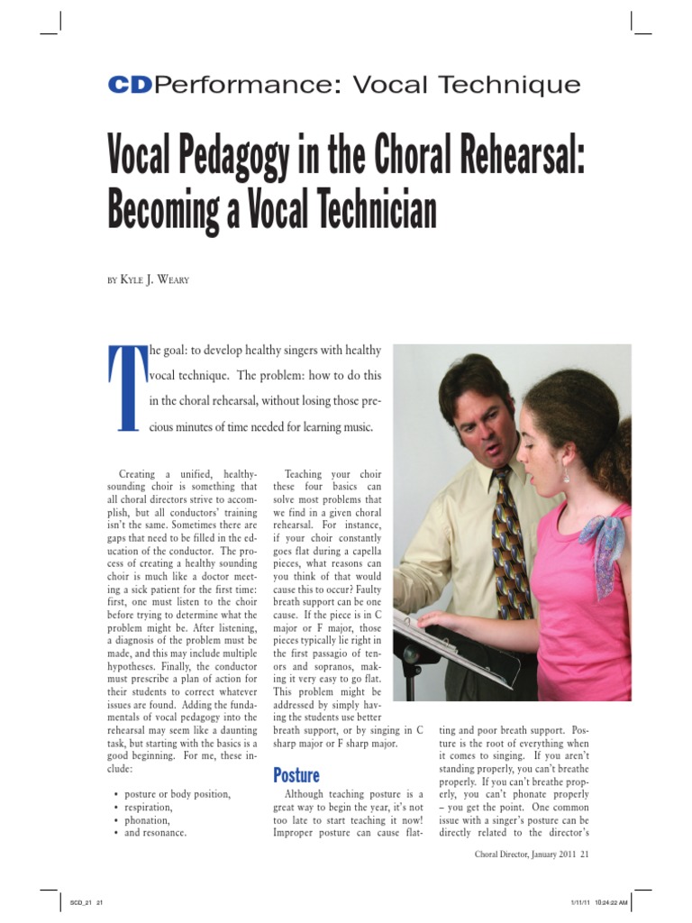 Vocal Pedagogy in The Choral Rehearsal: Becoming A Vocal Technician ...