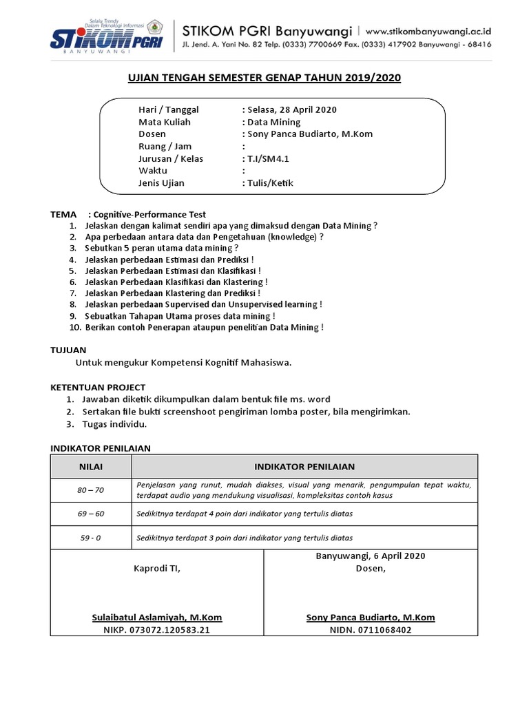 Soal UTS - Data Mining Dan Pemrog Web | PDF
