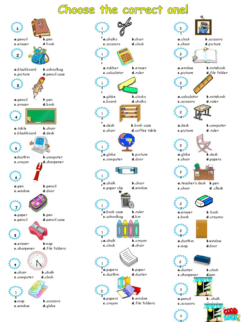 School Objects Tests - 36902 | PDF