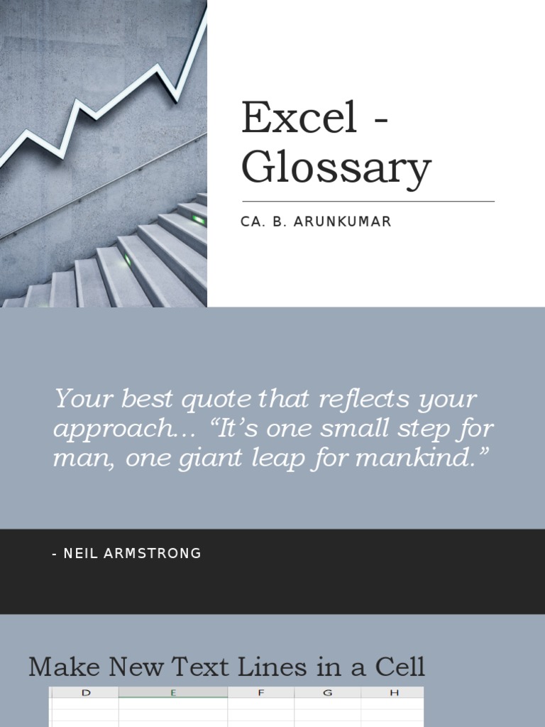 Excel - Glossary Presentation | PDF | Microsoft Excel | Computer Data