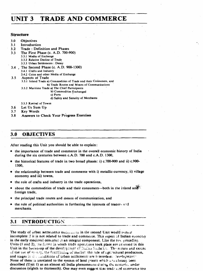 Unit-3 Trade and Commerce PDF | PDF | Trade | Coins