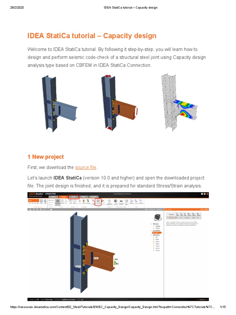 Idea Statica Tutorial Capacity Design Pdf Pdf Bending Beam