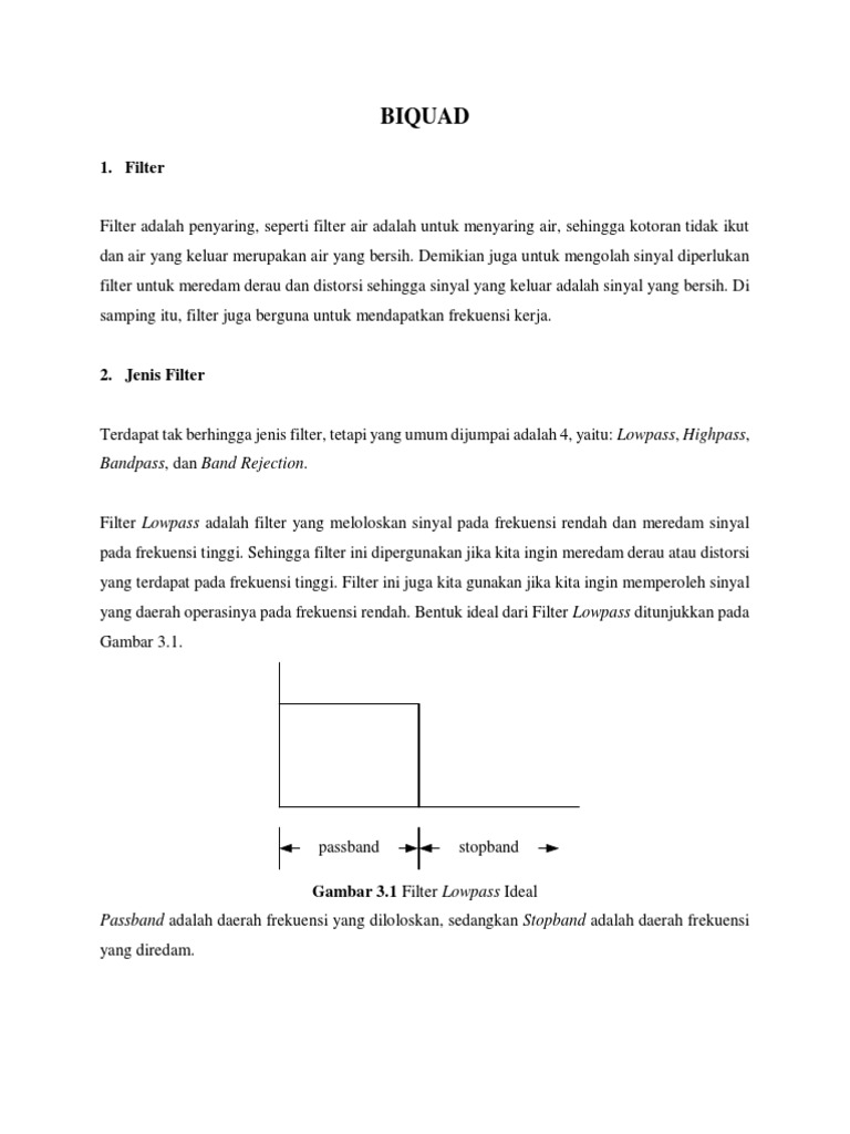 Rangkaian Biquad untuk Filter Audio | PDF