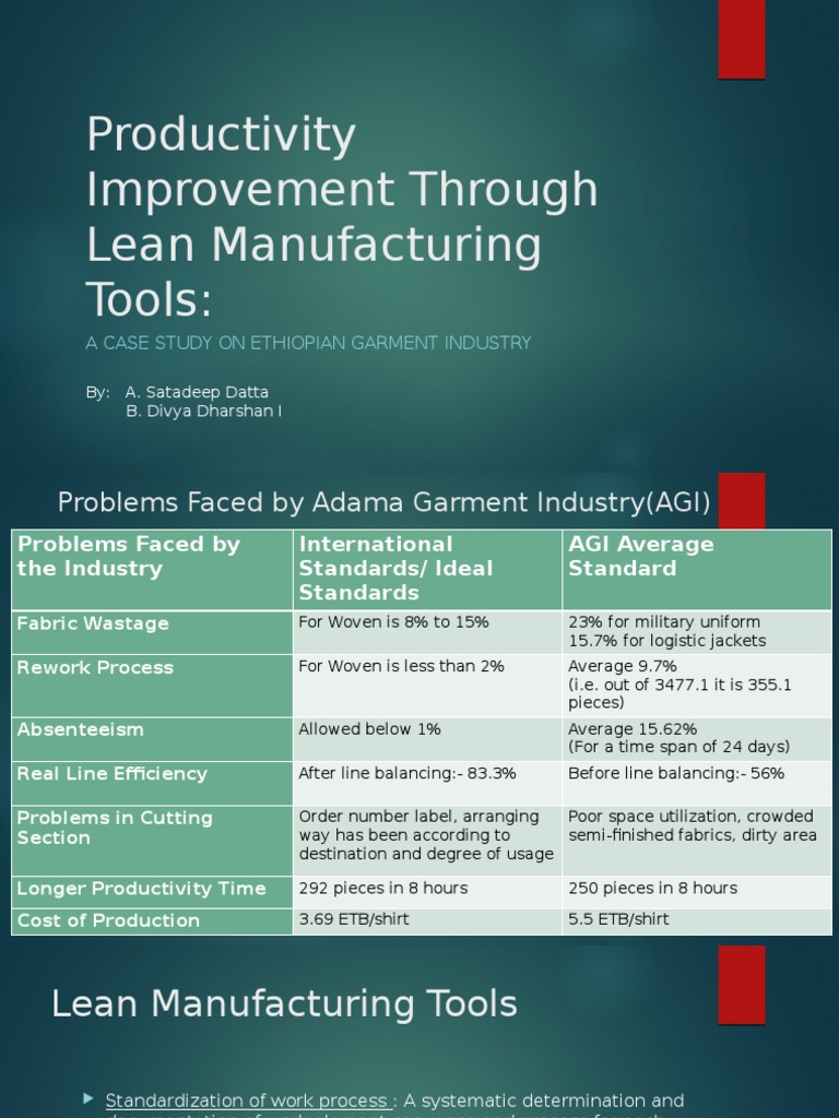 Productivity Improvement Through Lean Manufacturing Tools | PDF | Human ...