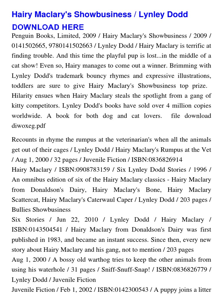Hairy Maclary's Showbusiness / Lynley Dodd | PDF