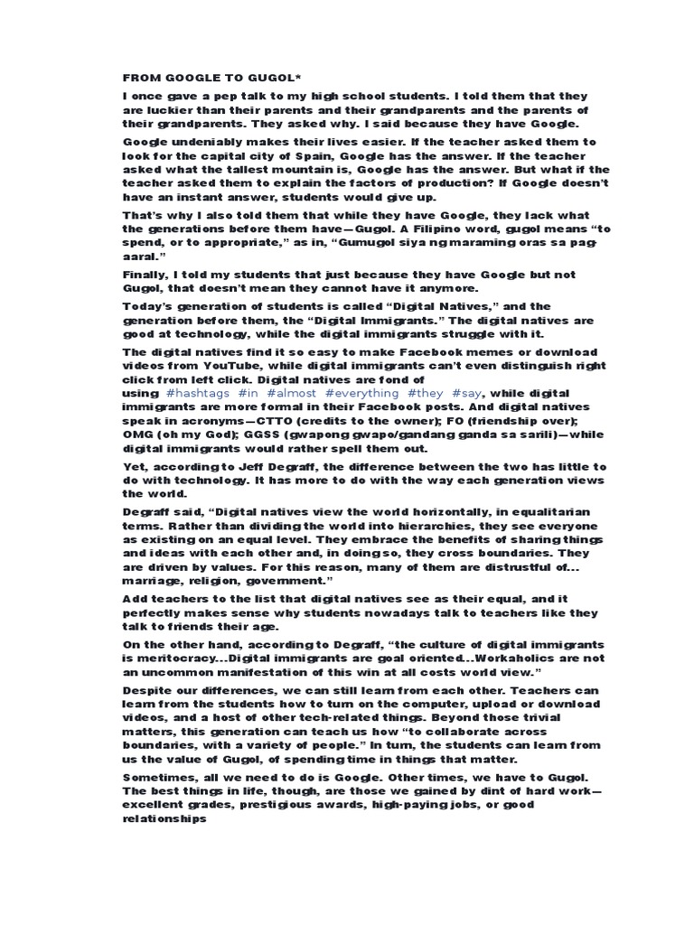 From Google To Gugol | PDF | Communication