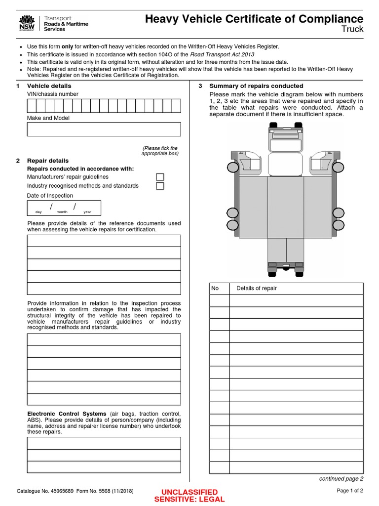 Heavy Vehicle Compliance Cert Truck | PDF | Vehicles | Truck
