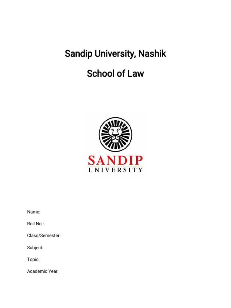 Sandip University Law Document Template | PDF