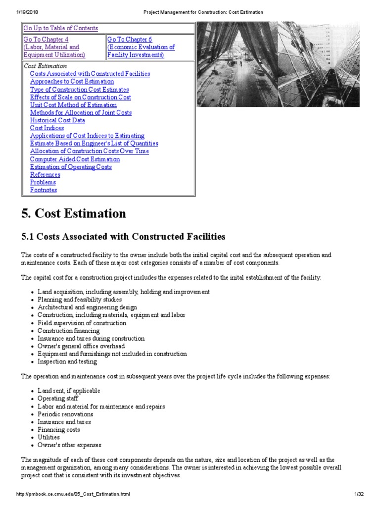 Construction Cost Estimation Guide | PDF | Production Function ...