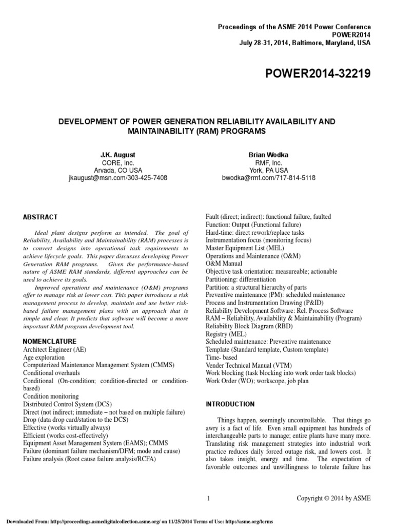 Reliability For Power Plant | PDF | Reliability Engineering | Risk