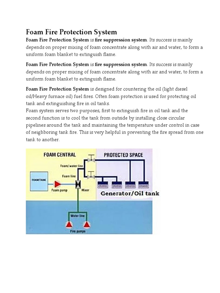 Foam Fire Protection System | PDF | Fires | Tanks