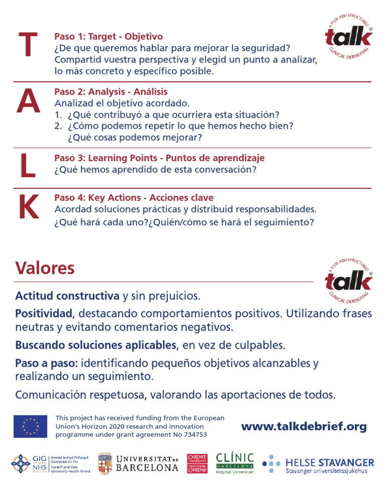 TALK Debriefing Clinico | PDF | Crecimiento personal y profesional