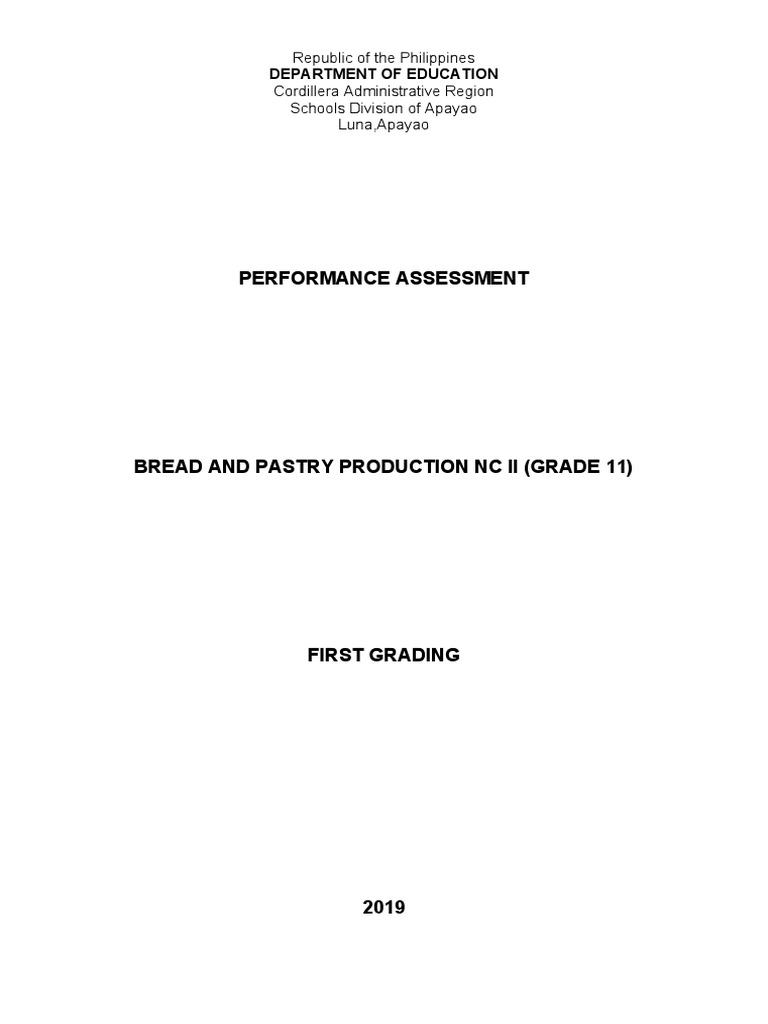 Performance Task BPP Grade 11 Student Copy Final | PDF | Dough | Baking