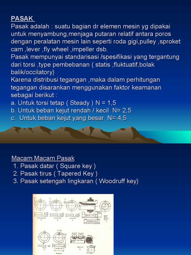 Jenis dan Spesifikasi Pasak Mesin | PDF | Sains & Matematika