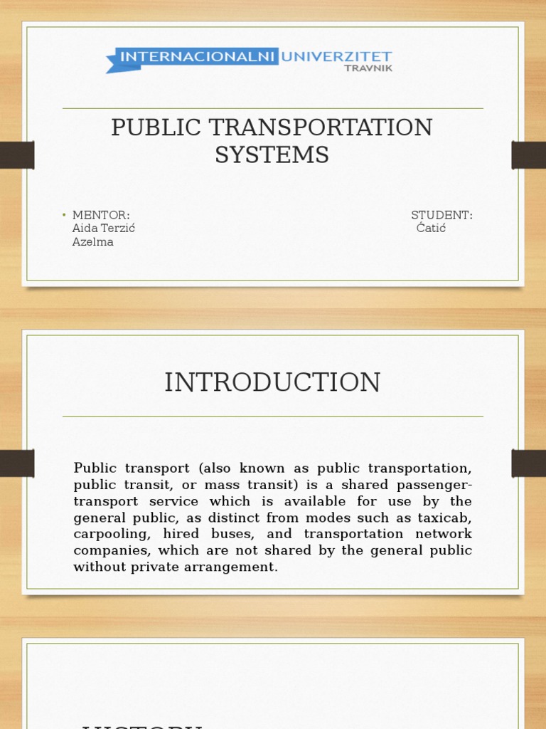 Public Transportation Systems | PDF | Public Transport | Rail Transport
