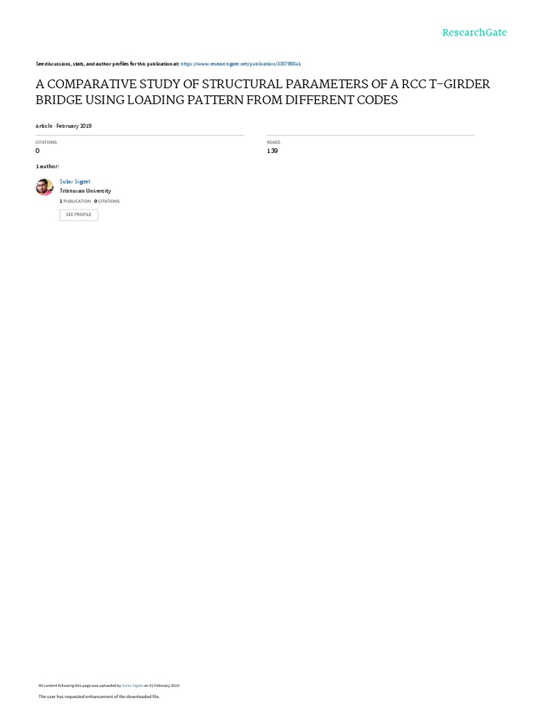 A Comparative Study of Structural Parameters of A RCC T-Girder Bridge ...