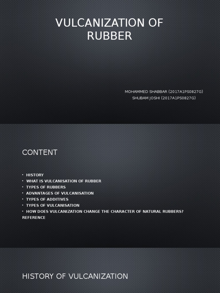 Vulcanization of Rubber (Autosaved) .pptx234 | PDF | Natural Rubber ...