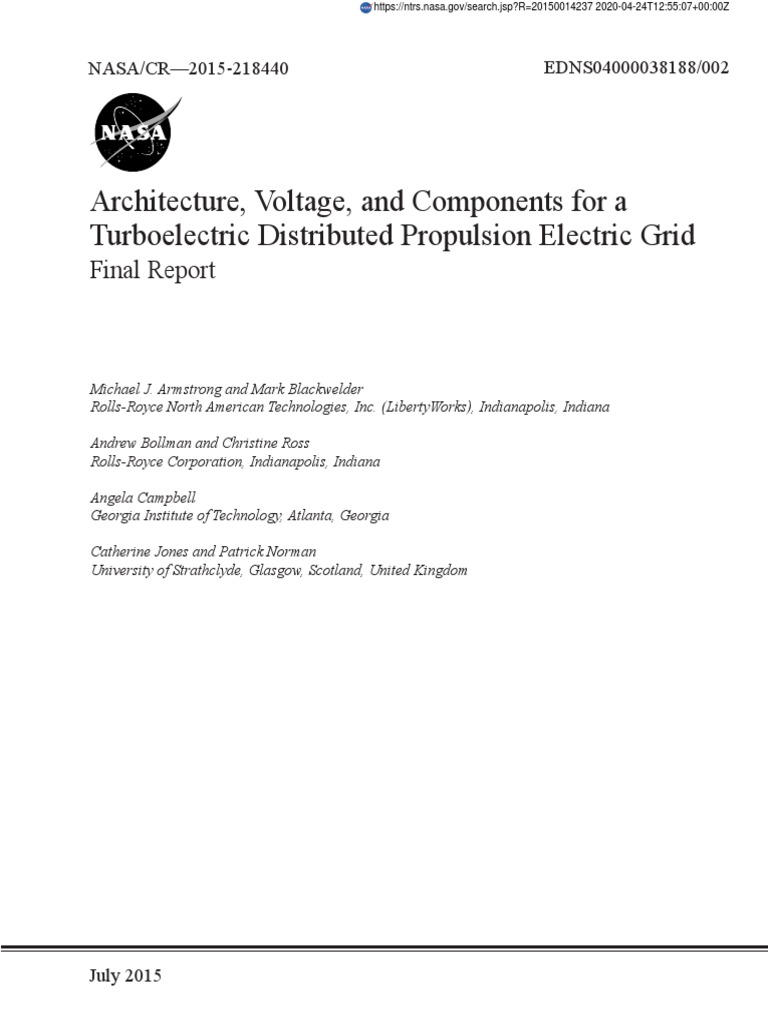NASA Report 2015 | PDF | Electrical Breakdown | Electrical Grid