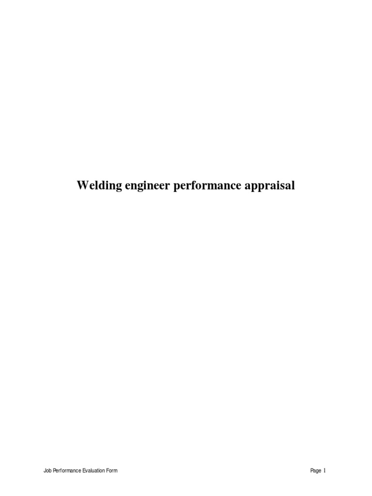 Welding Engineer Performance Evaluation Form | PDF | Performance ...