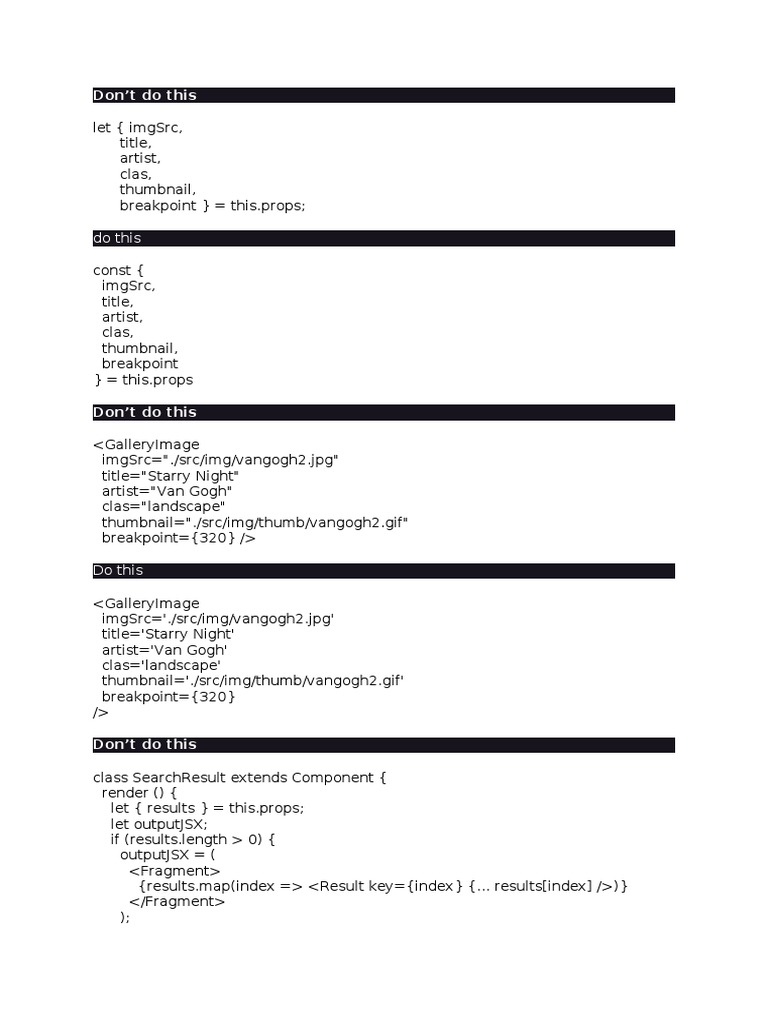 React Js Coding Tips | PDF