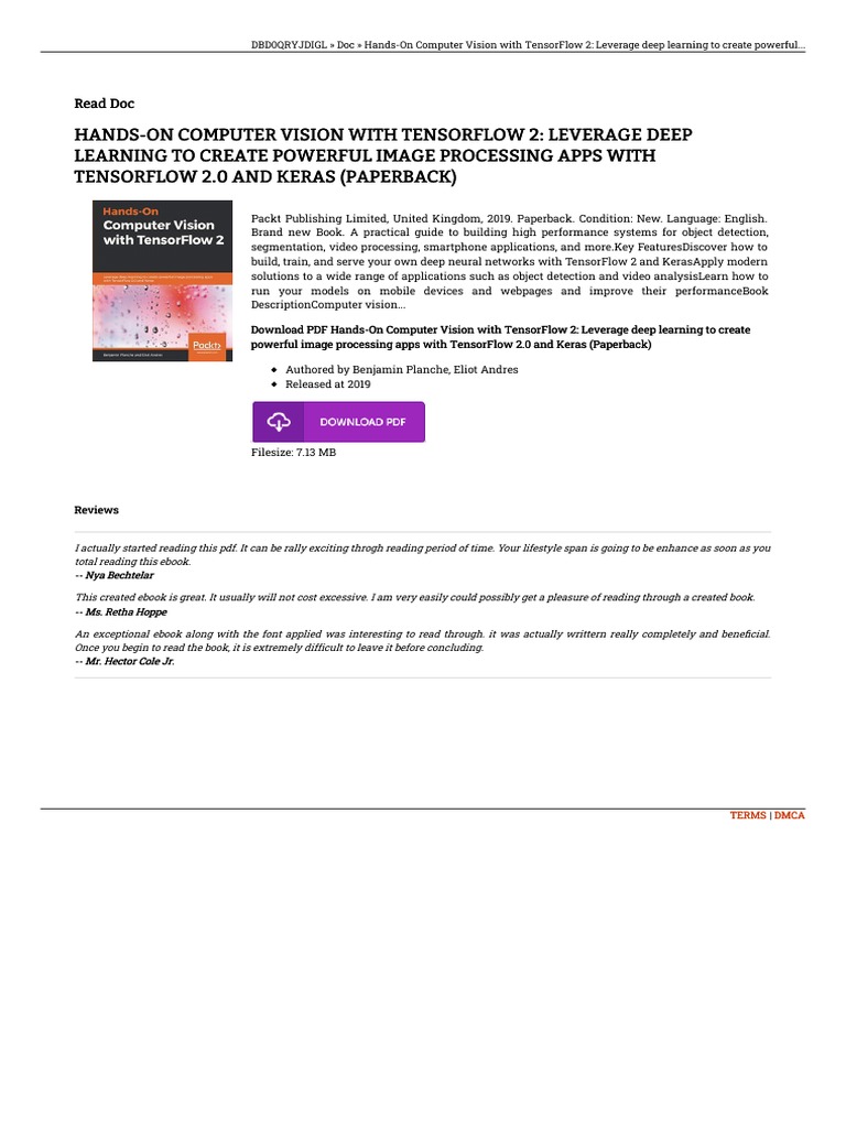 Hands On Computer Vision With Tensorflow 2 Lever 1788830644 mE2AdpJs | PDF