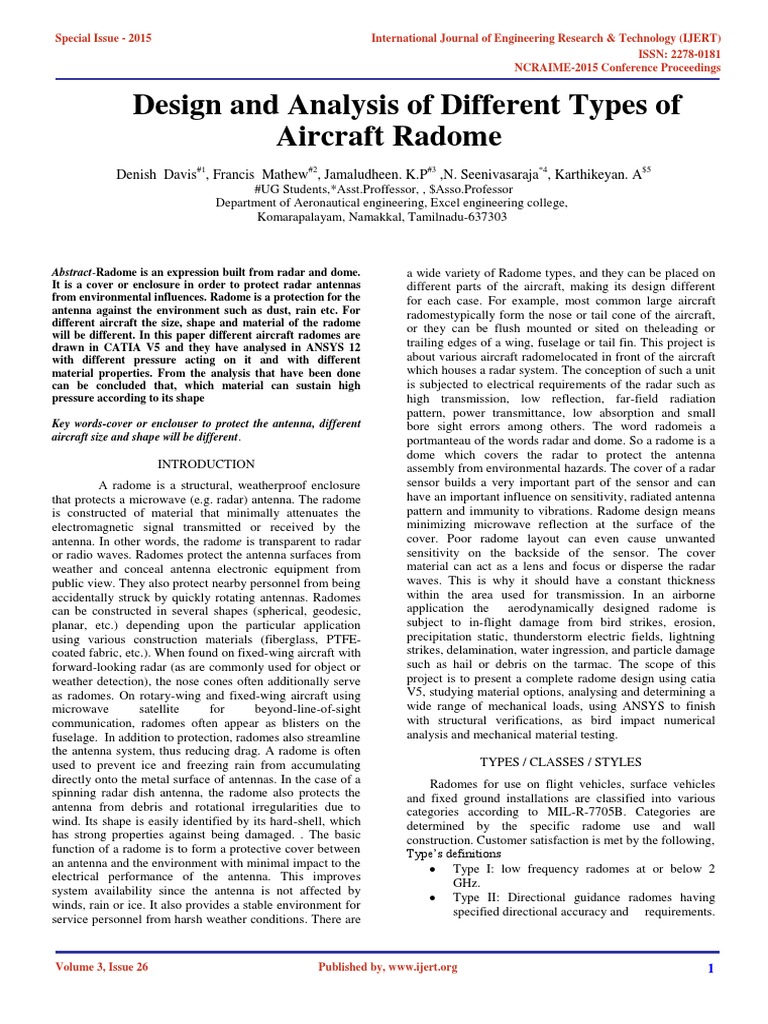 Aircraft Radome Design and Analysis | PDF | Nature