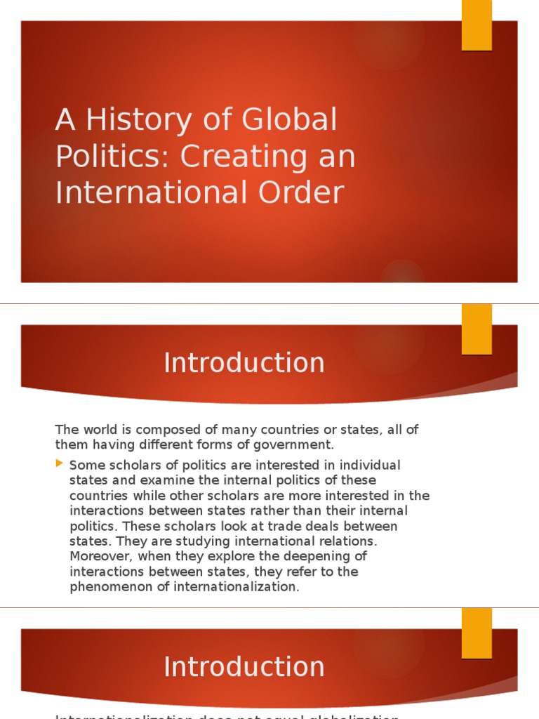 A History of Global Politics: Creating An International Order | PDF ...