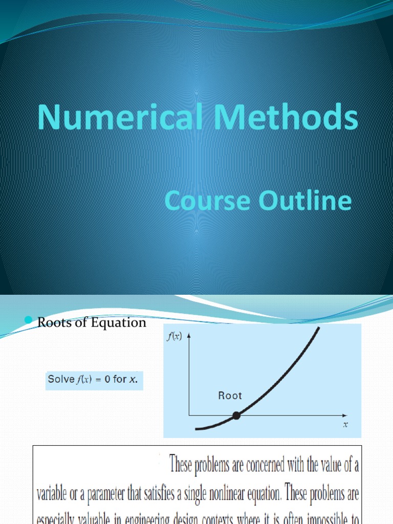 Numerical Methods: Course Outline | PDF