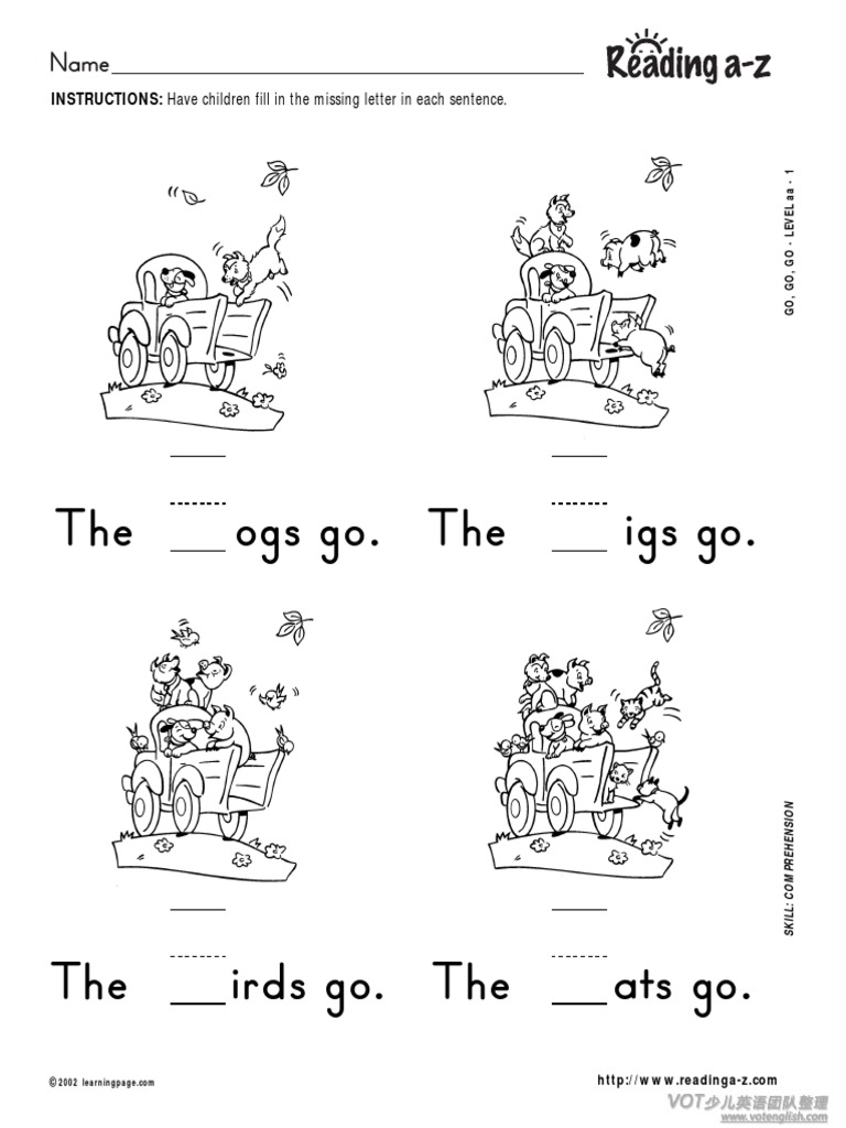 The Ogs Go. The Igs Go.: INSTRUCTIONS: Have Children Fill in The ...