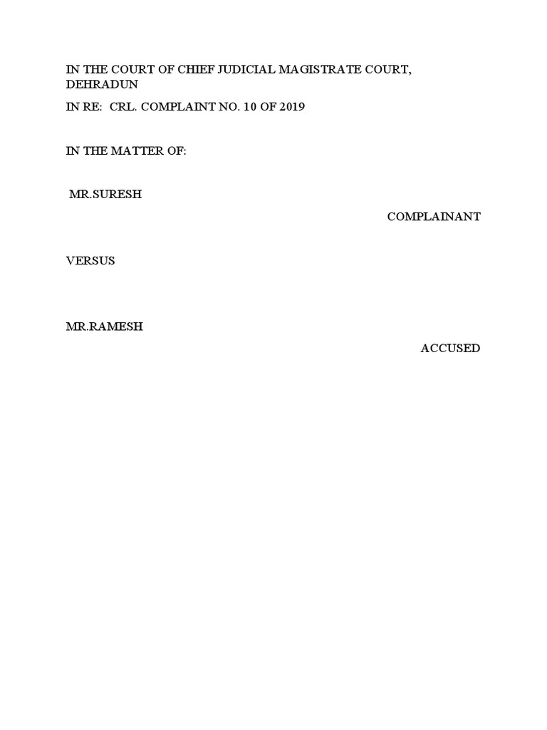 Draft of Section 138 of Negotiable Instrument Act Ritvik | PDF | Cheque ...