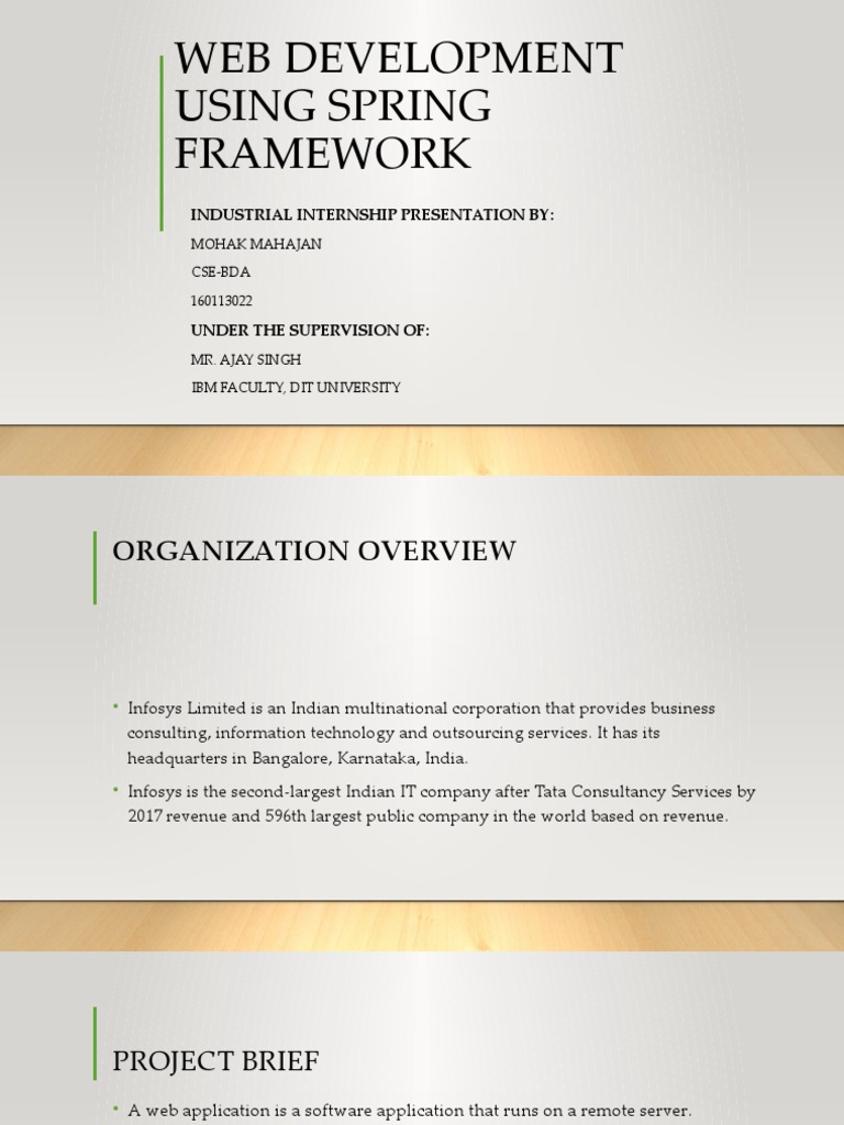 Internship | PDF | Spring Framework | Web Application