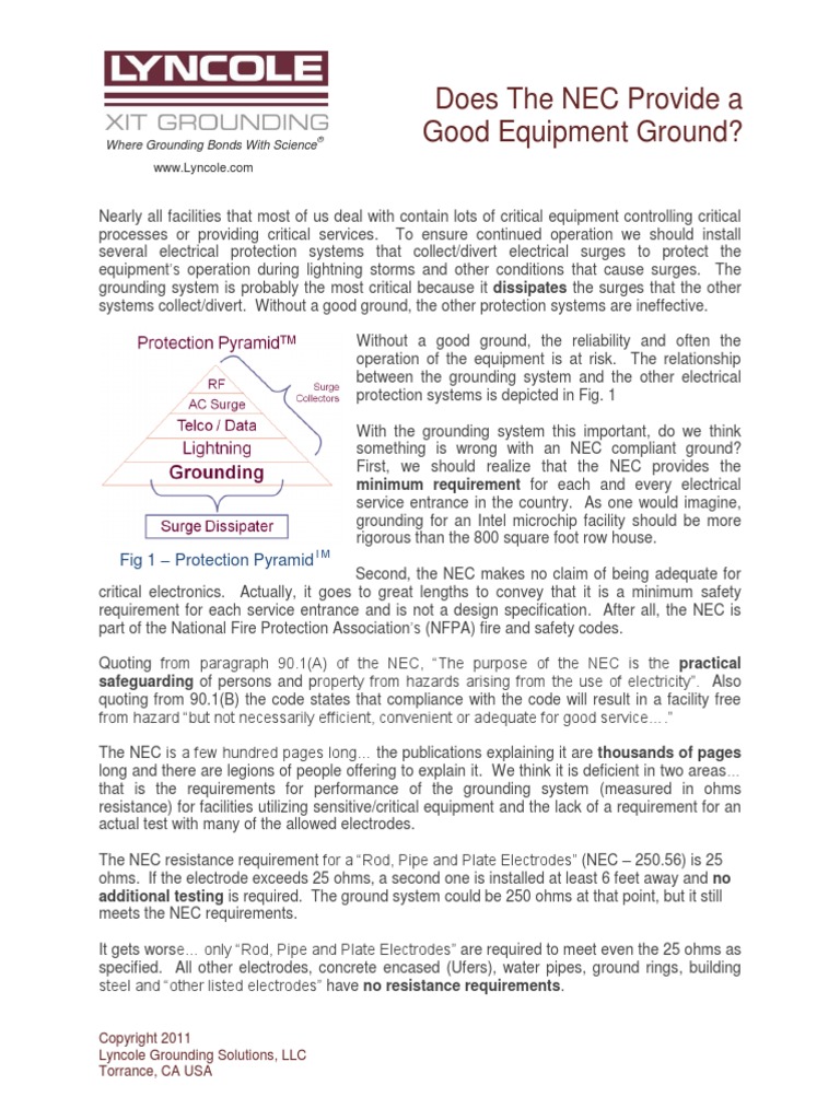 Does The NEC Provide A Good Equipment Ground?: Fig 1 - Protection ...