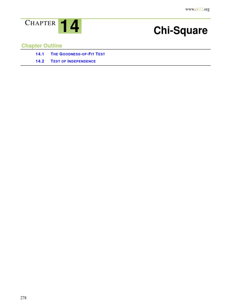 Chi Square | PDF | Goodness Of Fit | Statistical Hypothesis Testing